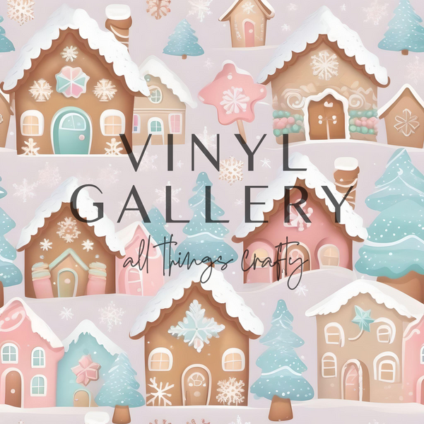 Pastel Gingerbread Houses 1 Pattern – Vinyl Gallery, LLC