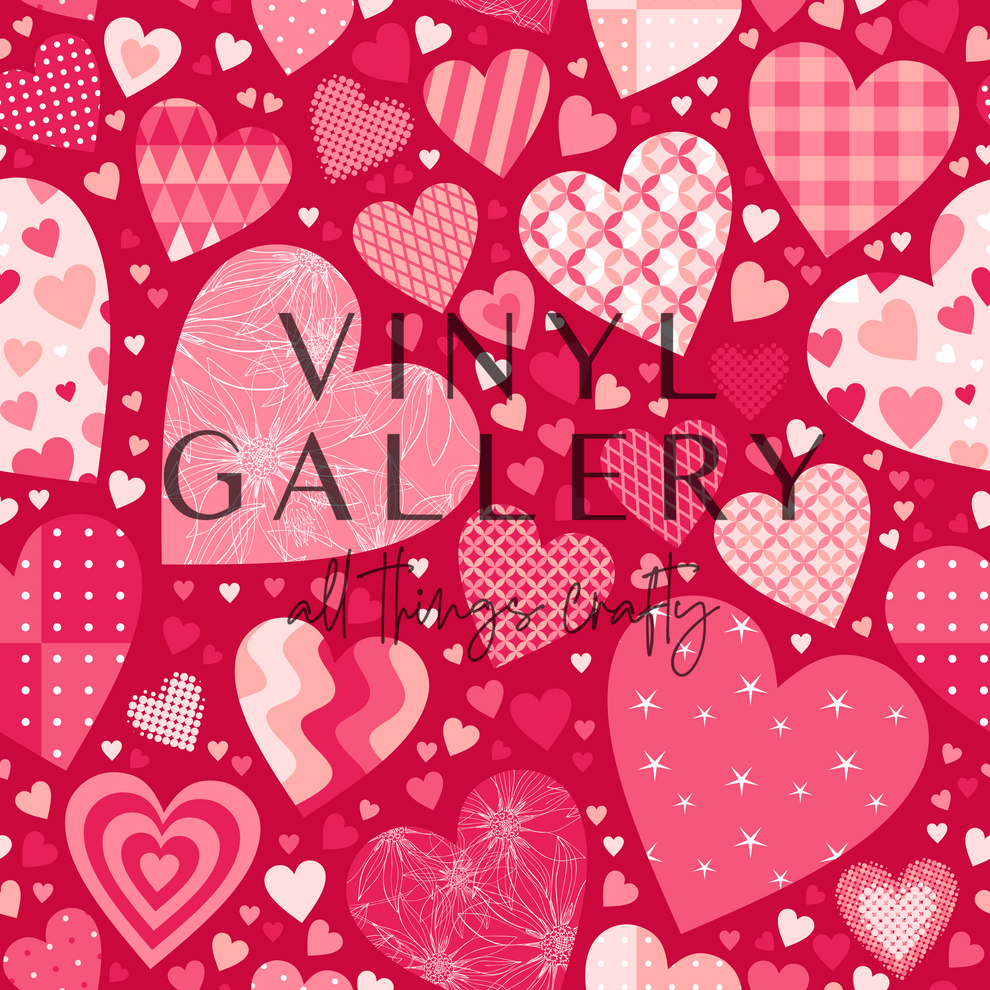 Red Pink Heart Collage Patterns – Vinyl Gallery, LLC